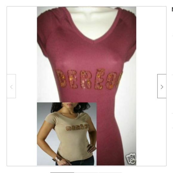 Dereon | Tops | New Dereon Beyonce Y2k Logo Burgundy Red Gold Jeweled ...
